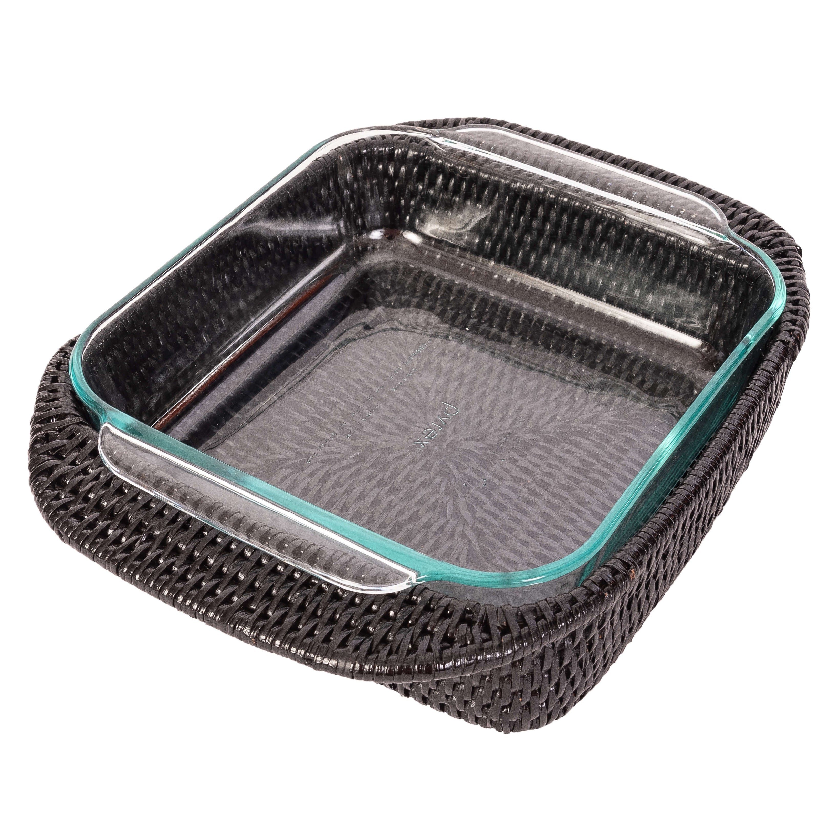 Artifacts Rattan™ Square Baker Basket with Pyrex - Artifacts Trading ...