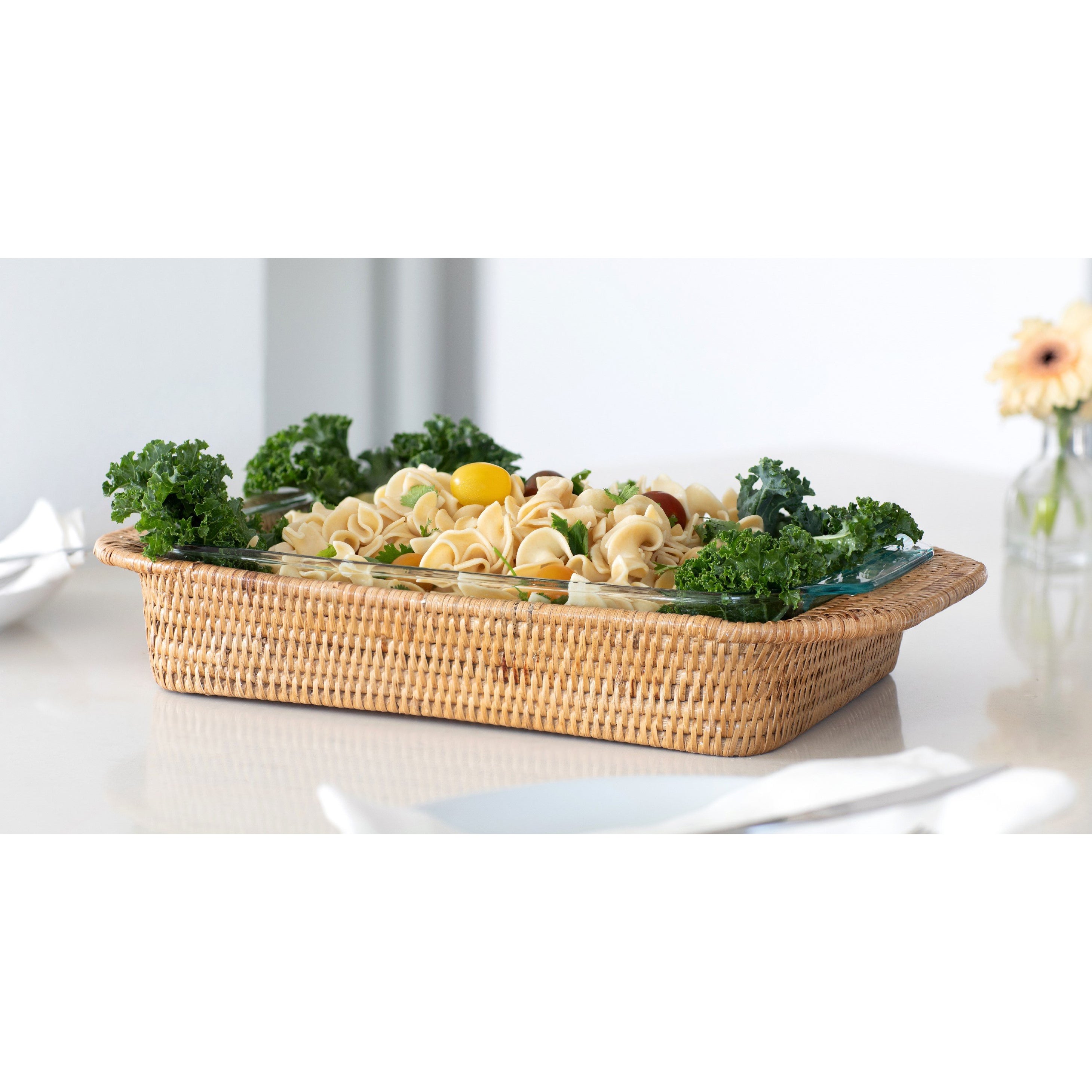 Artifacts Rattan™ Rectangular Baker Basket with Pyrex - Artifacts ...