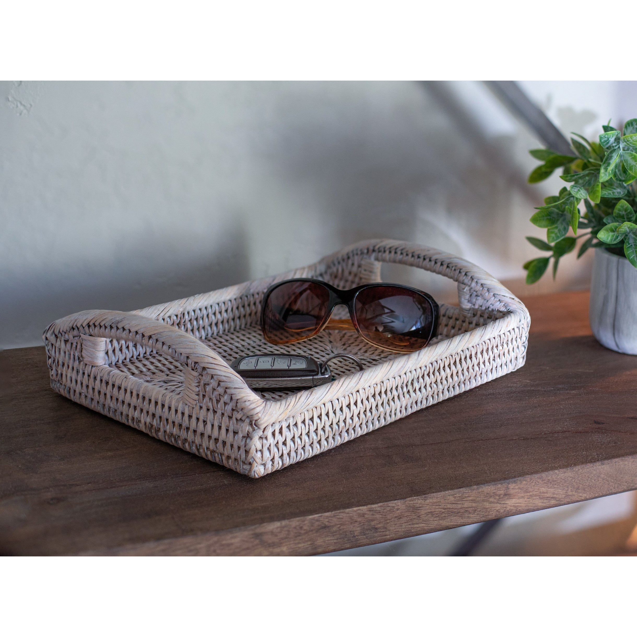 Artifacts Rattan™ Rectangular Vanity Tray With High Handles - Artifacts ...