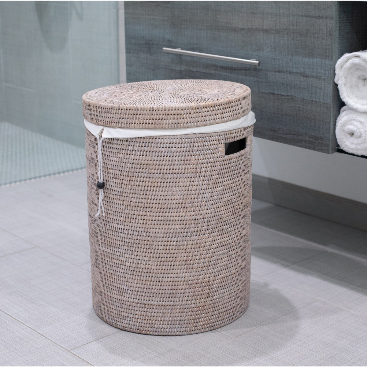 Artifacts Rattan™ Round Hamper with Lid - Artifacts Trading Company