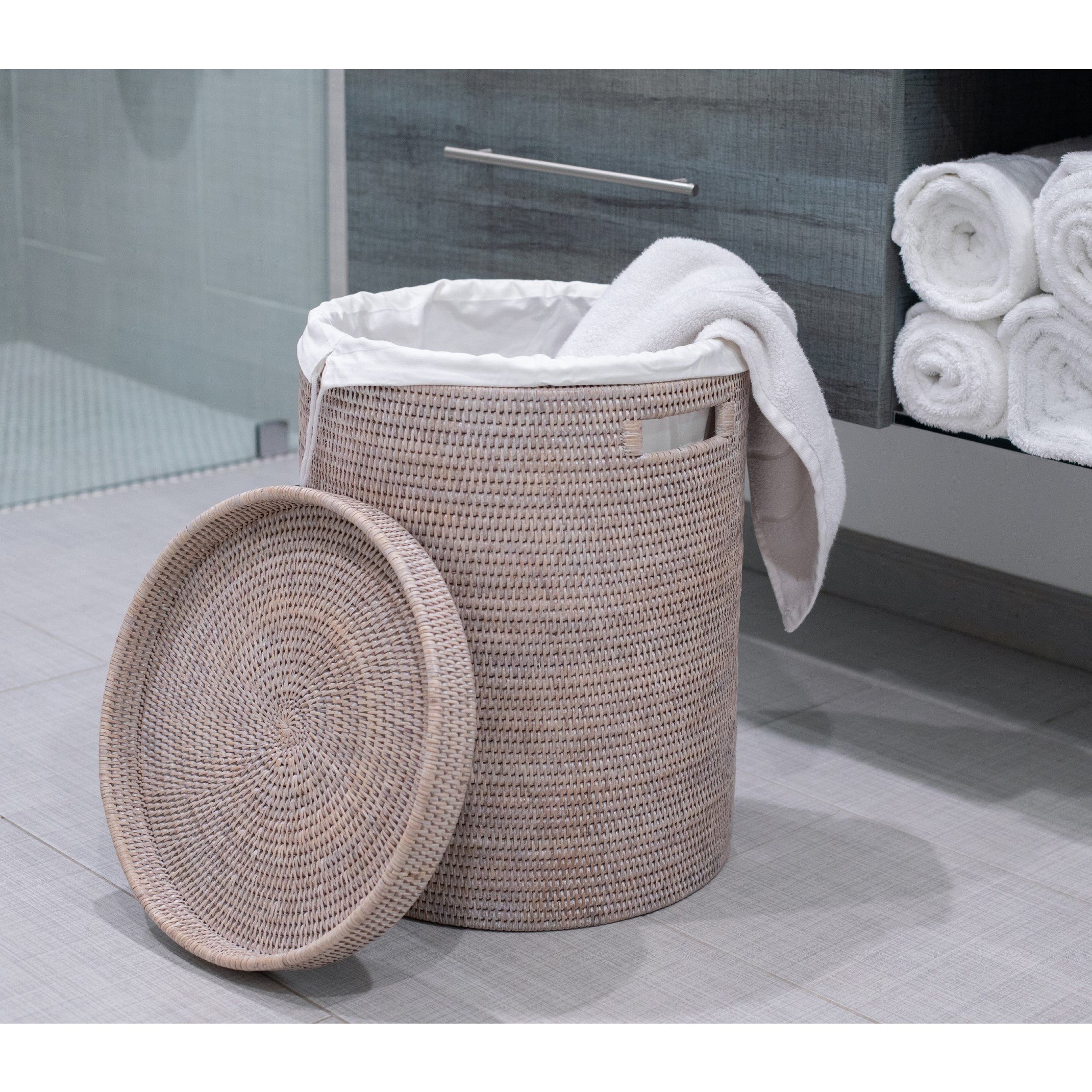 Artifacts Rattan™ Round Hamper with Lid - Artifacts Trading Company