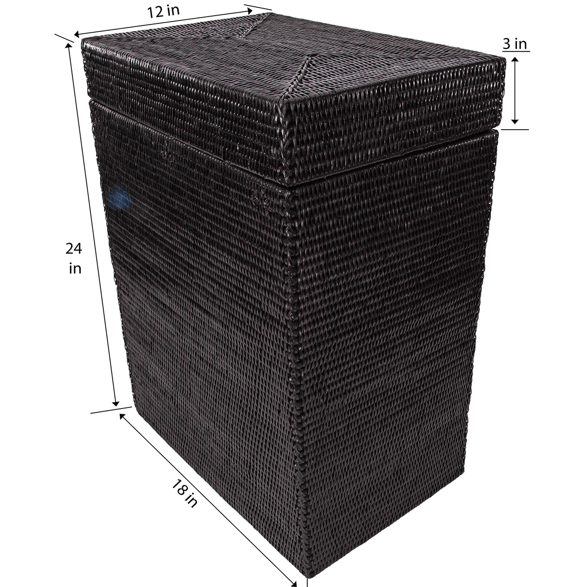 Artifacts Rattan™ Rectangular Hamper with Hinged Lid & Cloth Liner ...