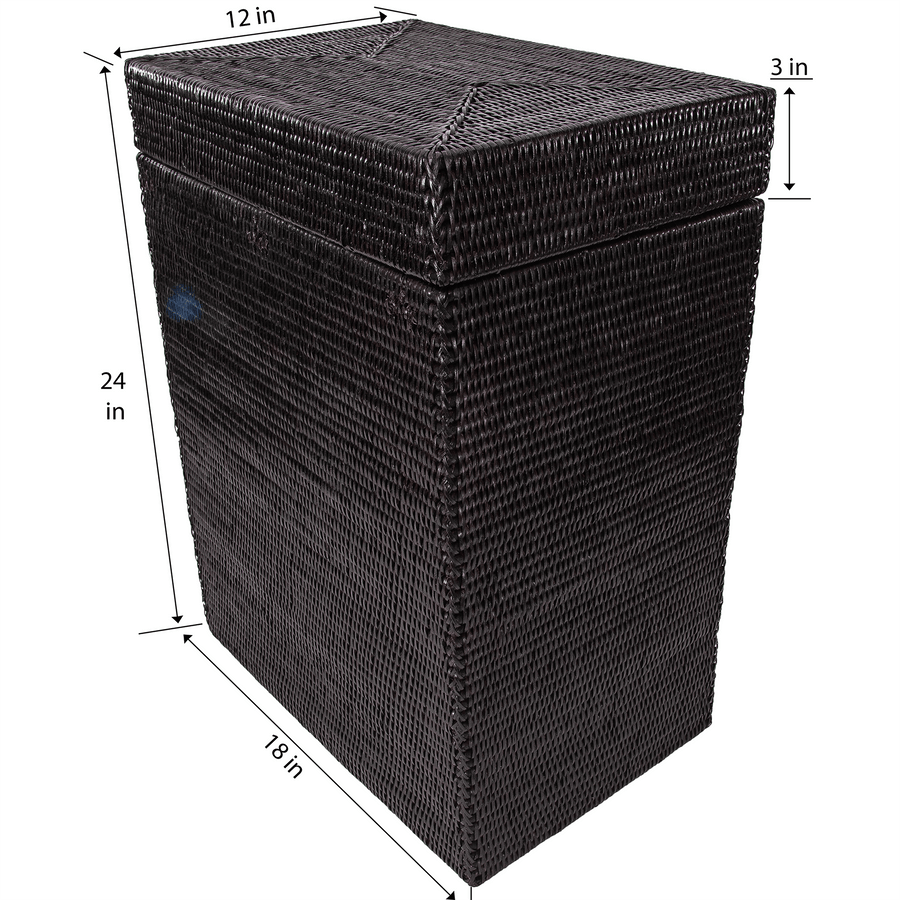 Artifacts Rattan™ Rectangular Hamper with Hinged Lid & Cloth Liner ...