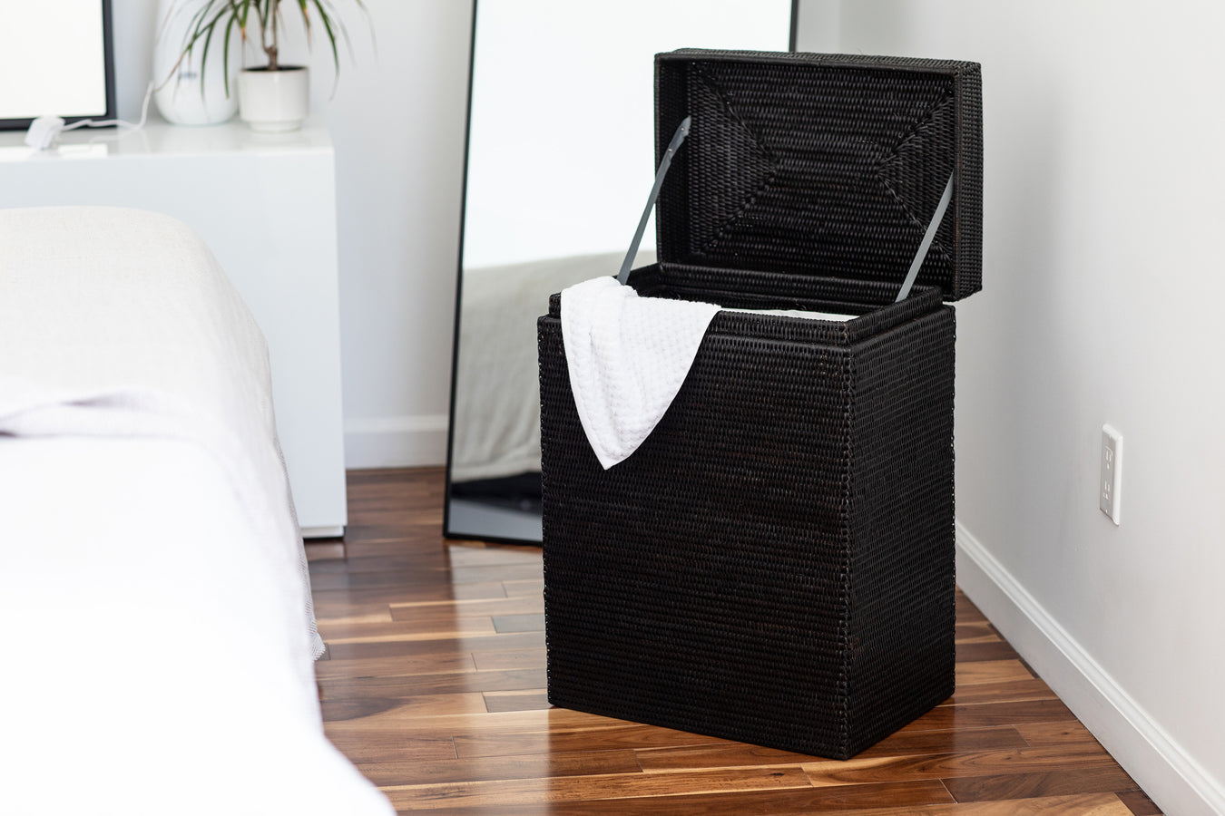 Artifacts Rattan™ Rectangular Hamper with Hinged Lid & Cloth Liner ...