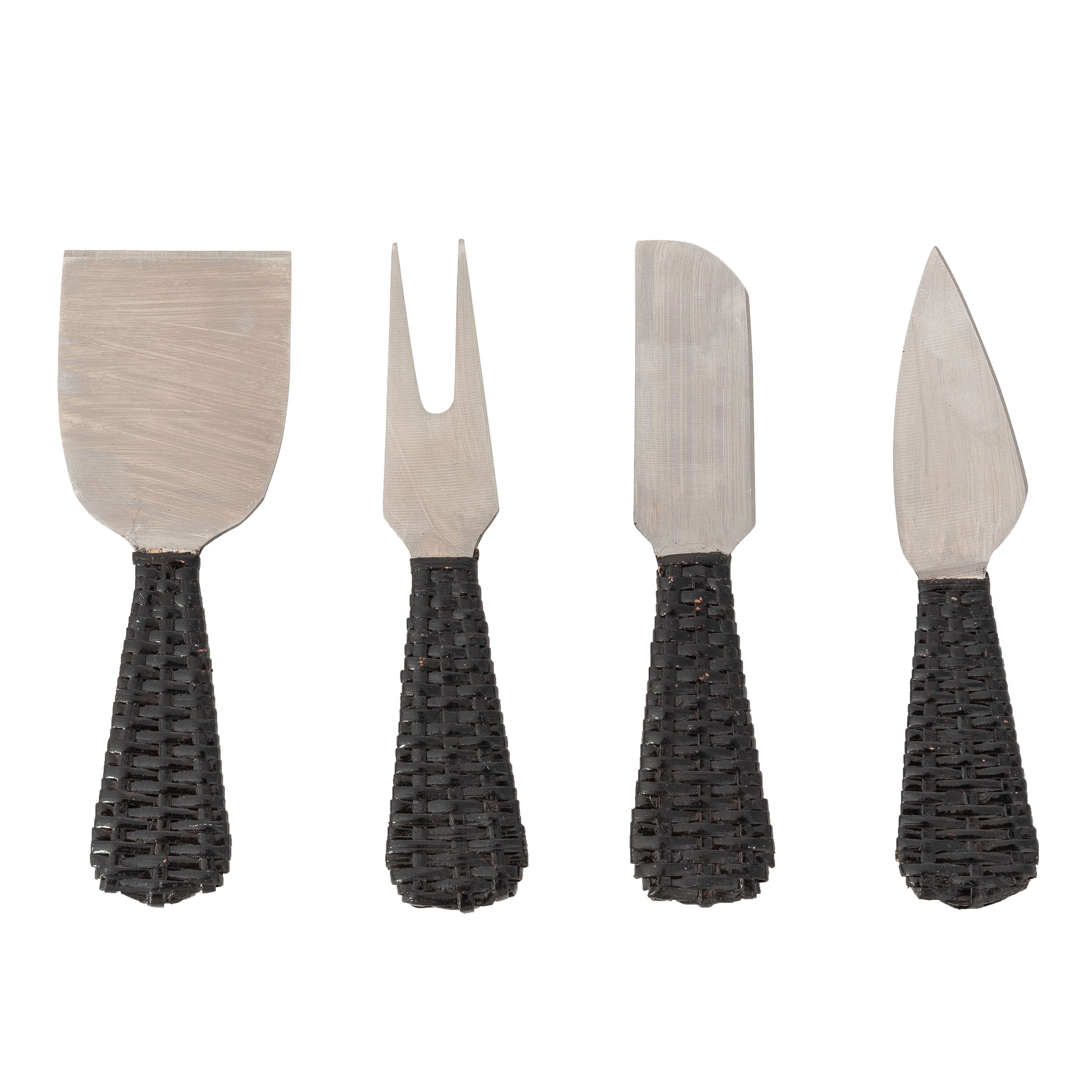 Rattan Stainless-Steel Cheese Knives (Set of 4) - with Gift Box ...