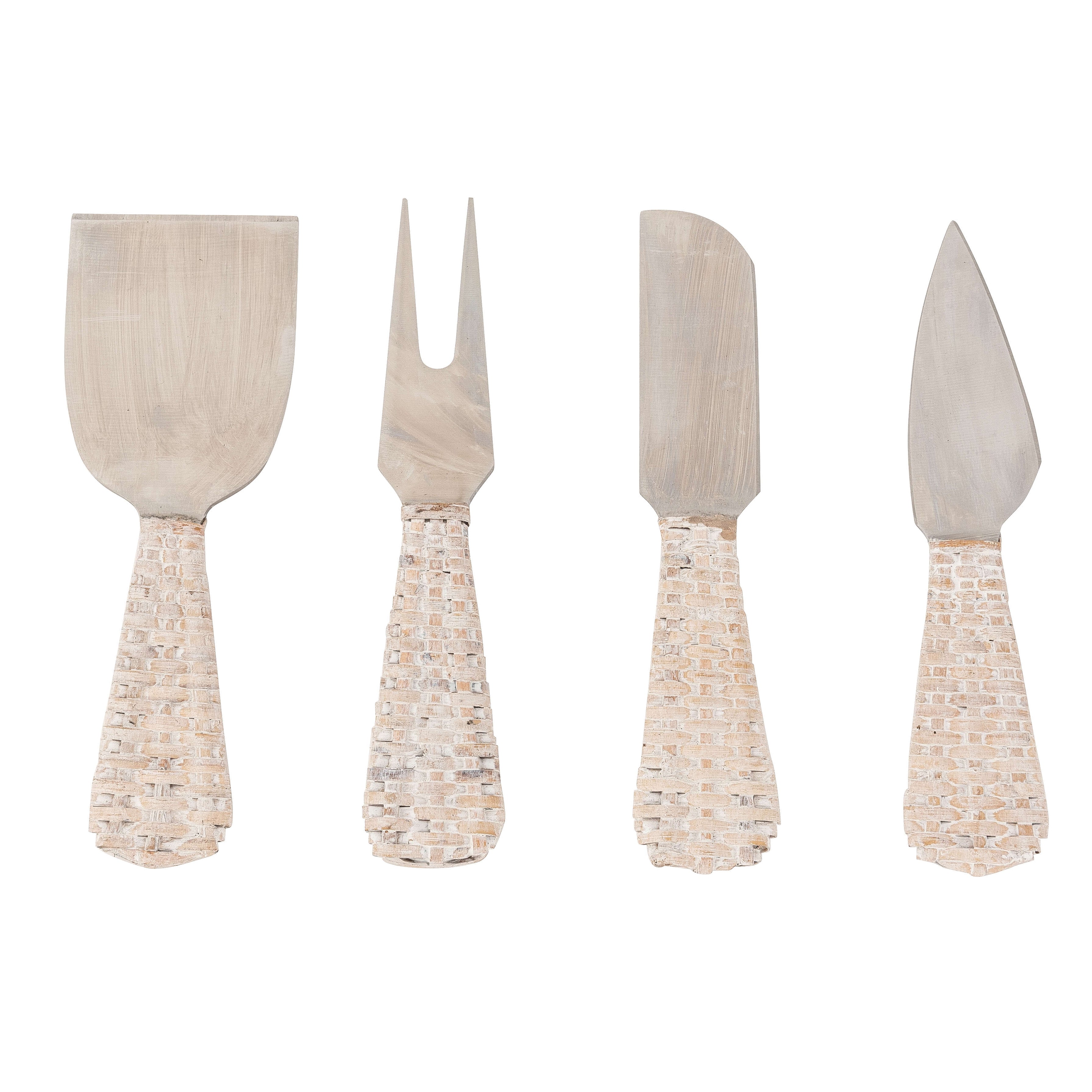Rattan Stainless-Steel Cheese Knives (Set of 4) - with Gift Box ...