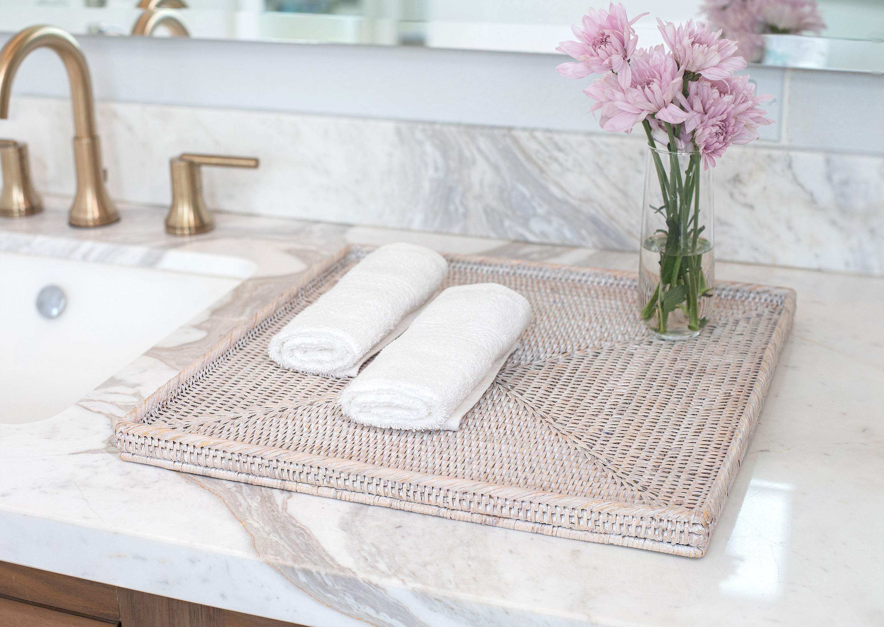 Artifacts Rattan™ Square Flat Tray - Artifacts Trading Company